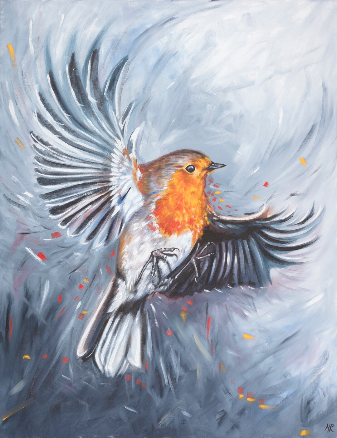 Robin in Flight - Etsy