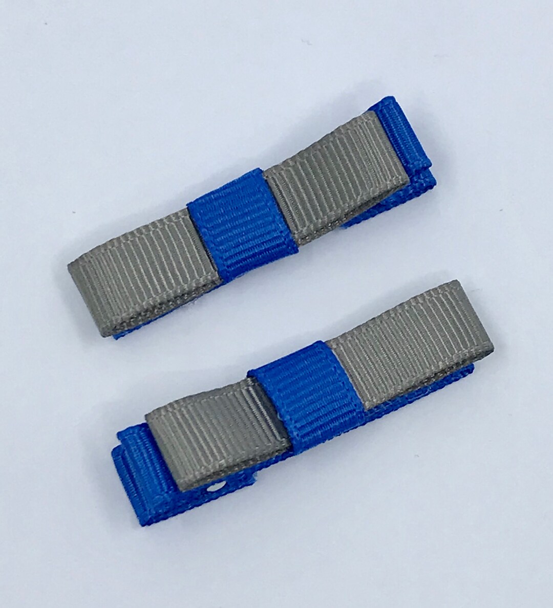 Small Straight Royal Blue and Grey on Clips pair - Etsy