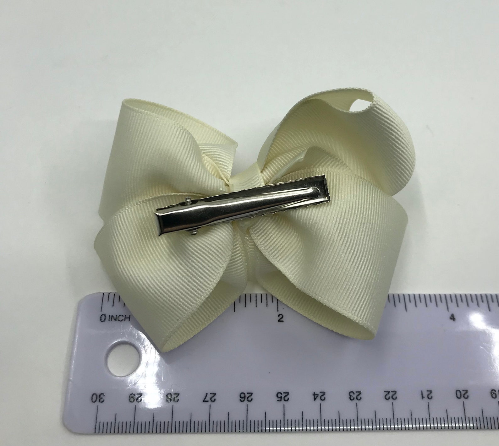 3 Inch Ivory Boutique Bow on Clip | Etsy UK