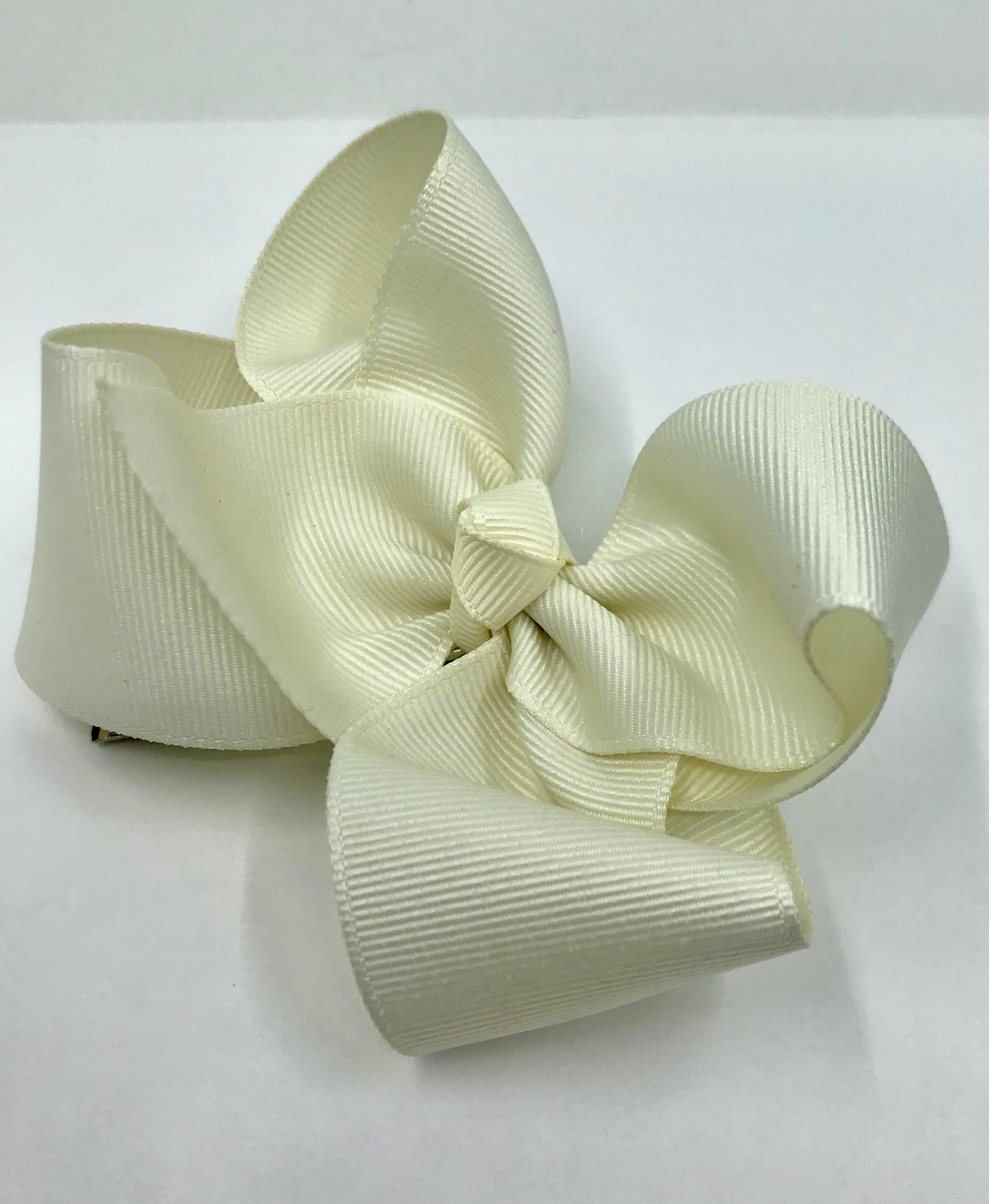3 Inch Ivory Boutique Bow on Clip | Etsy UK