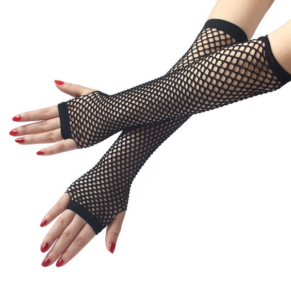 Fishnet Gloves Black - Etsy
