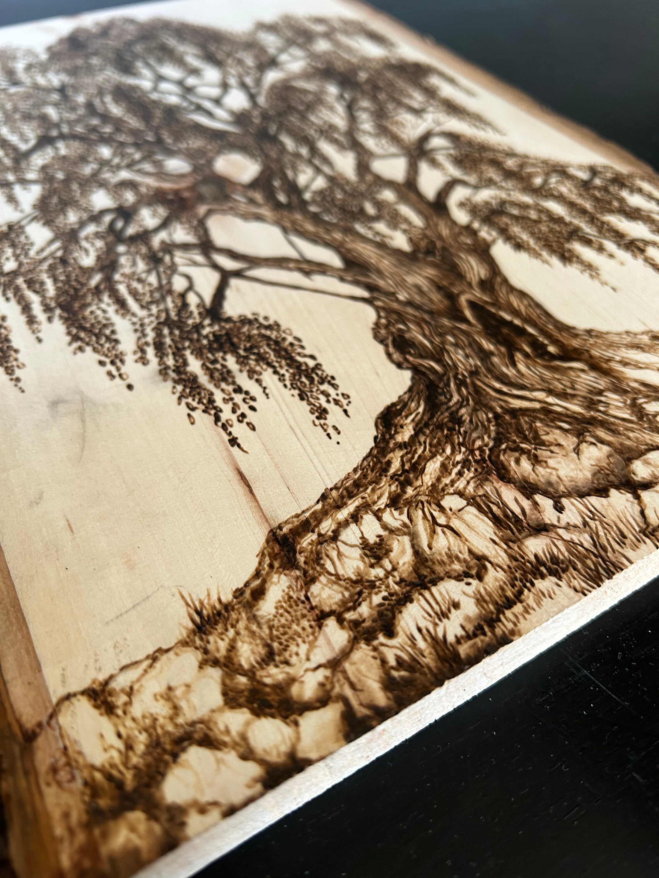 Original Pyrography/woodburning Art - Spring Willow - Etsy