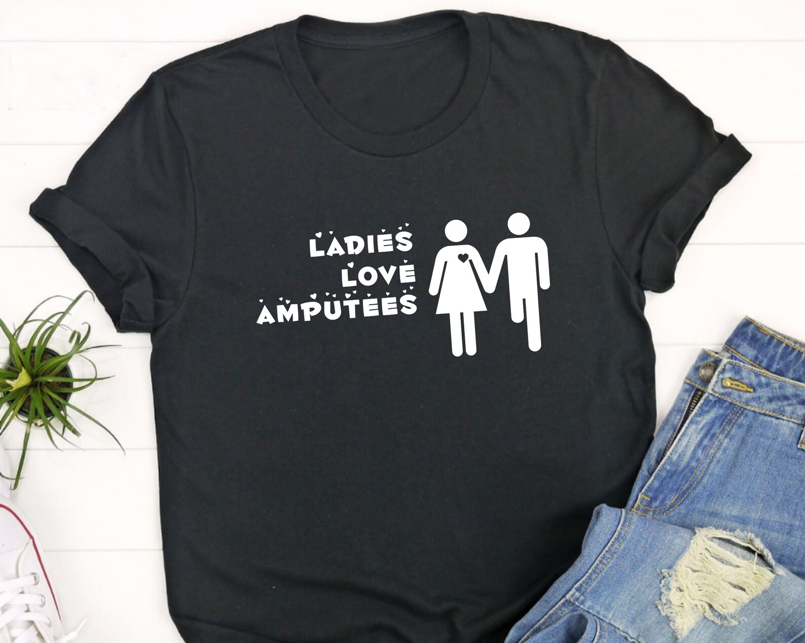 Ladies Love Amputee, Amputee Honey, Amputee Shirt, Amputee Lover Shirt ...