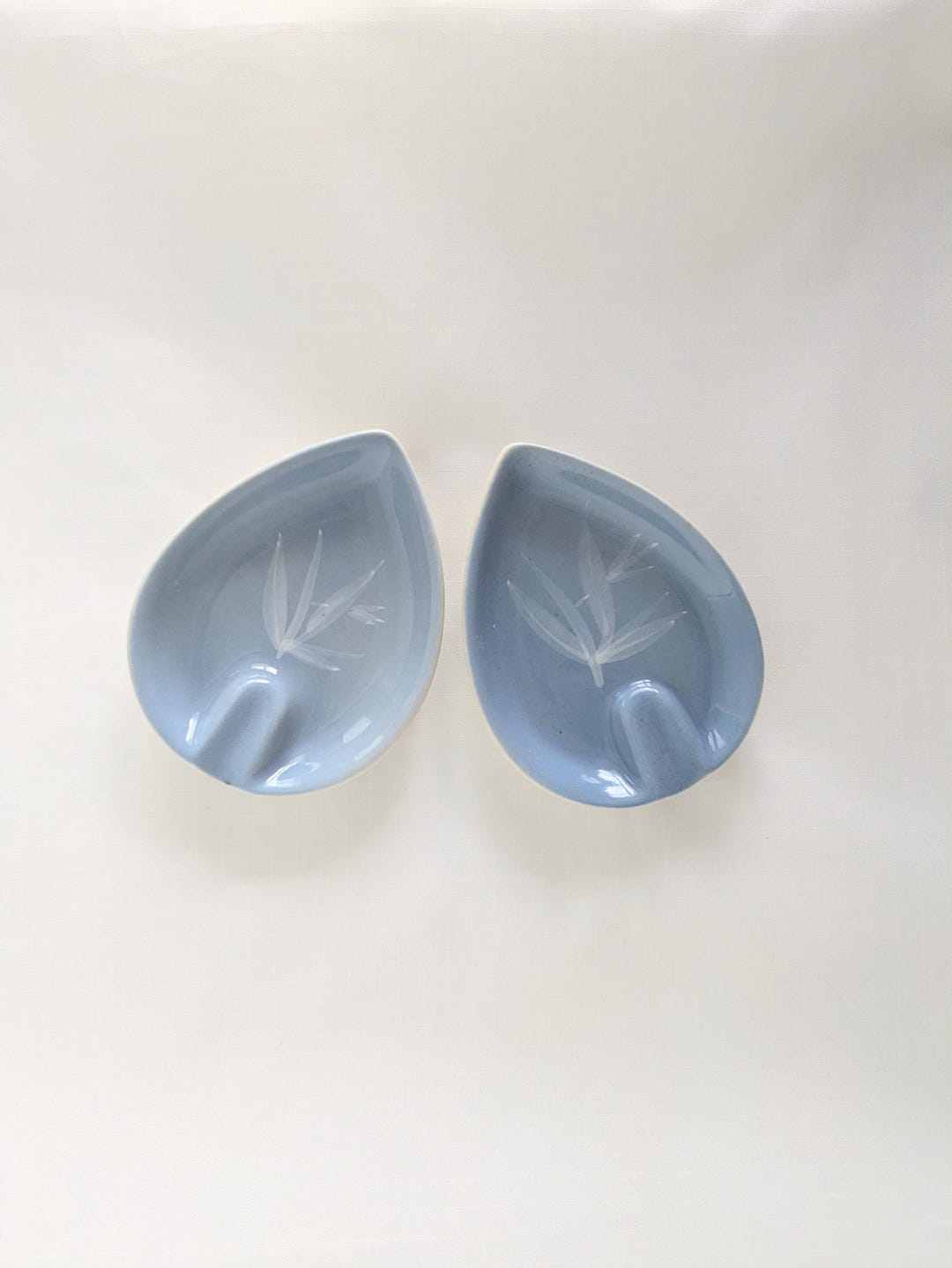 Mid Century Modern Winfield Pottery Leaf Dishes: Hand-painted Bamboo ...