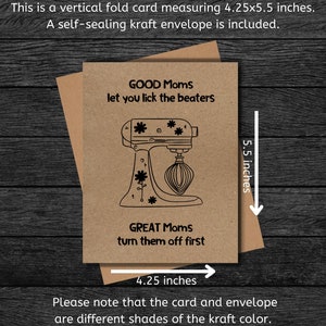 Funny Card for Mom Funny Mothers Day Card Mom Humor Baking - Etsy