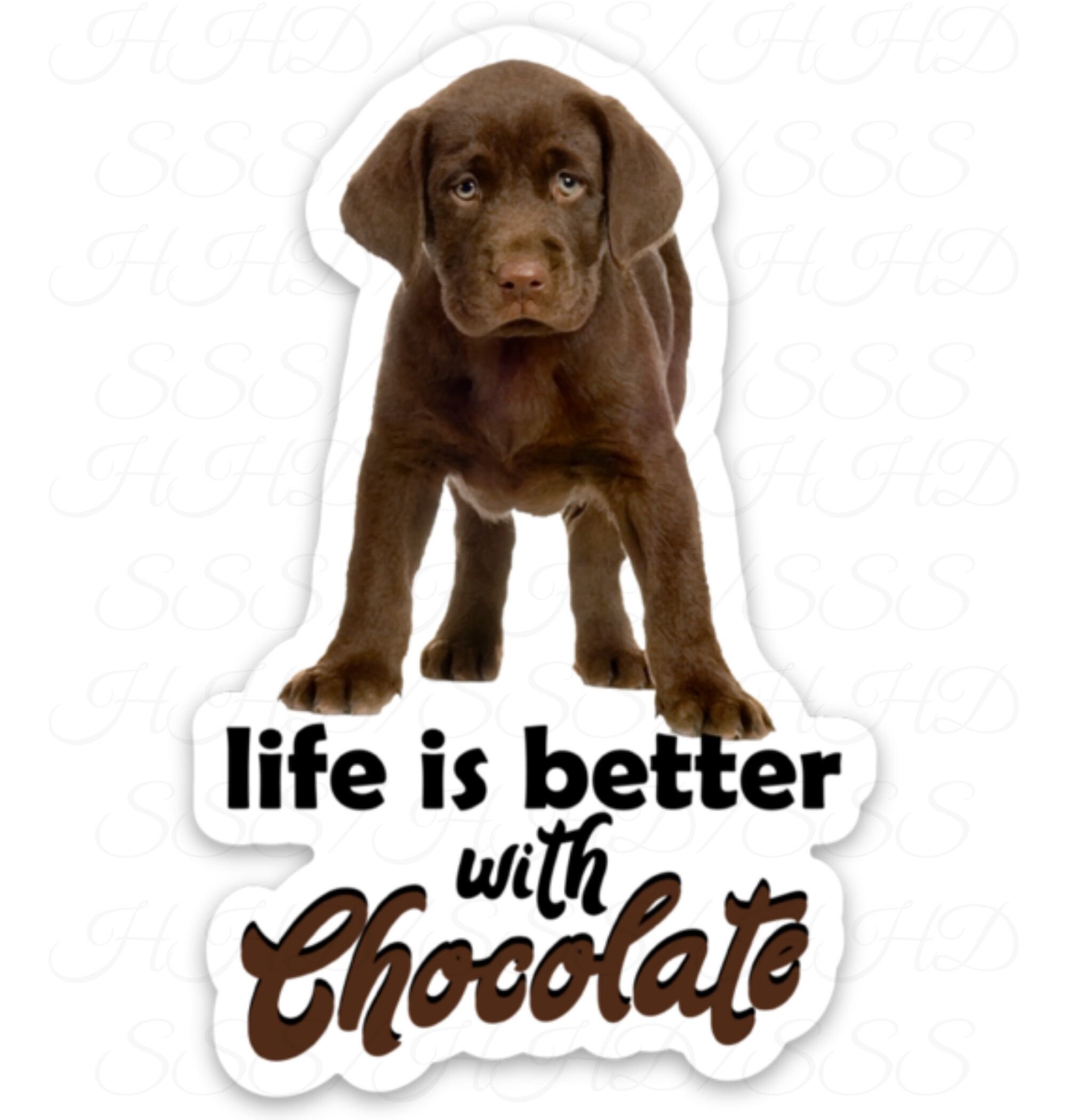 Chocolate Lab Sticker Lab Vinyl Sticker Life is Better With | Etsy