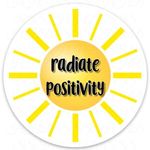 Radiate Positivity Sticker Sun Sticker Sunshine Sticker - Etsy