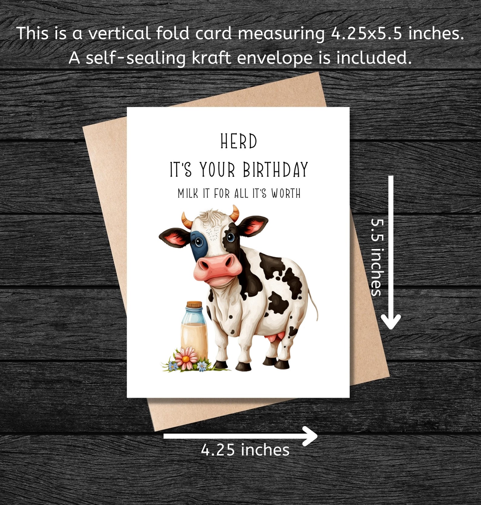 Cow Birthday Card Funny Cow Funny Birthday Card Herd - Etsy