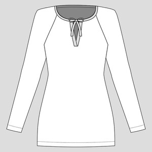 PDF Sewing Pattern – Women’s Close-fitting T-shirt STRAP UP With a Tie ...