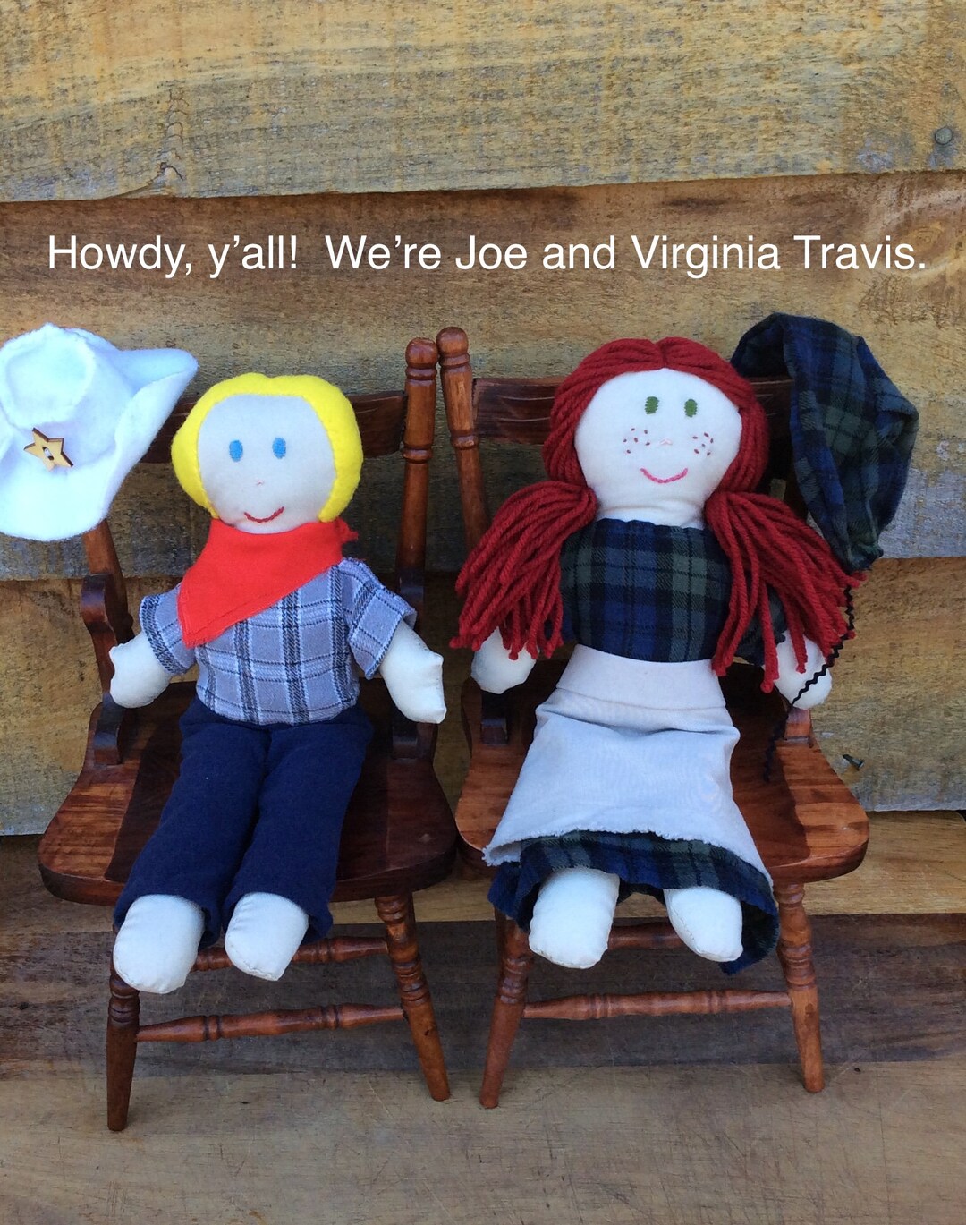 Western, Pioneer Dolls Cowboy Doll and His Mrs, Prairie Doll Couple ...