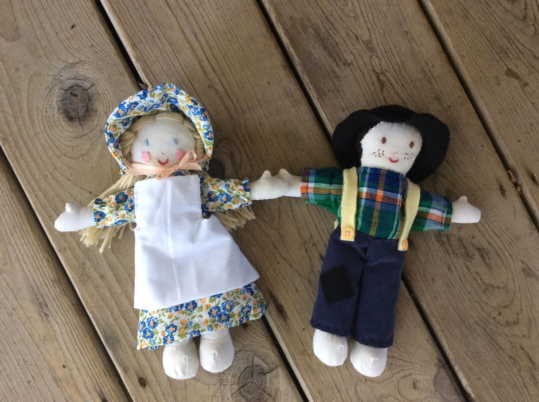 Pioneer Couple, Two 10 Dolls, Homesteader Dolls, Prairie Dolls, Dolls ...