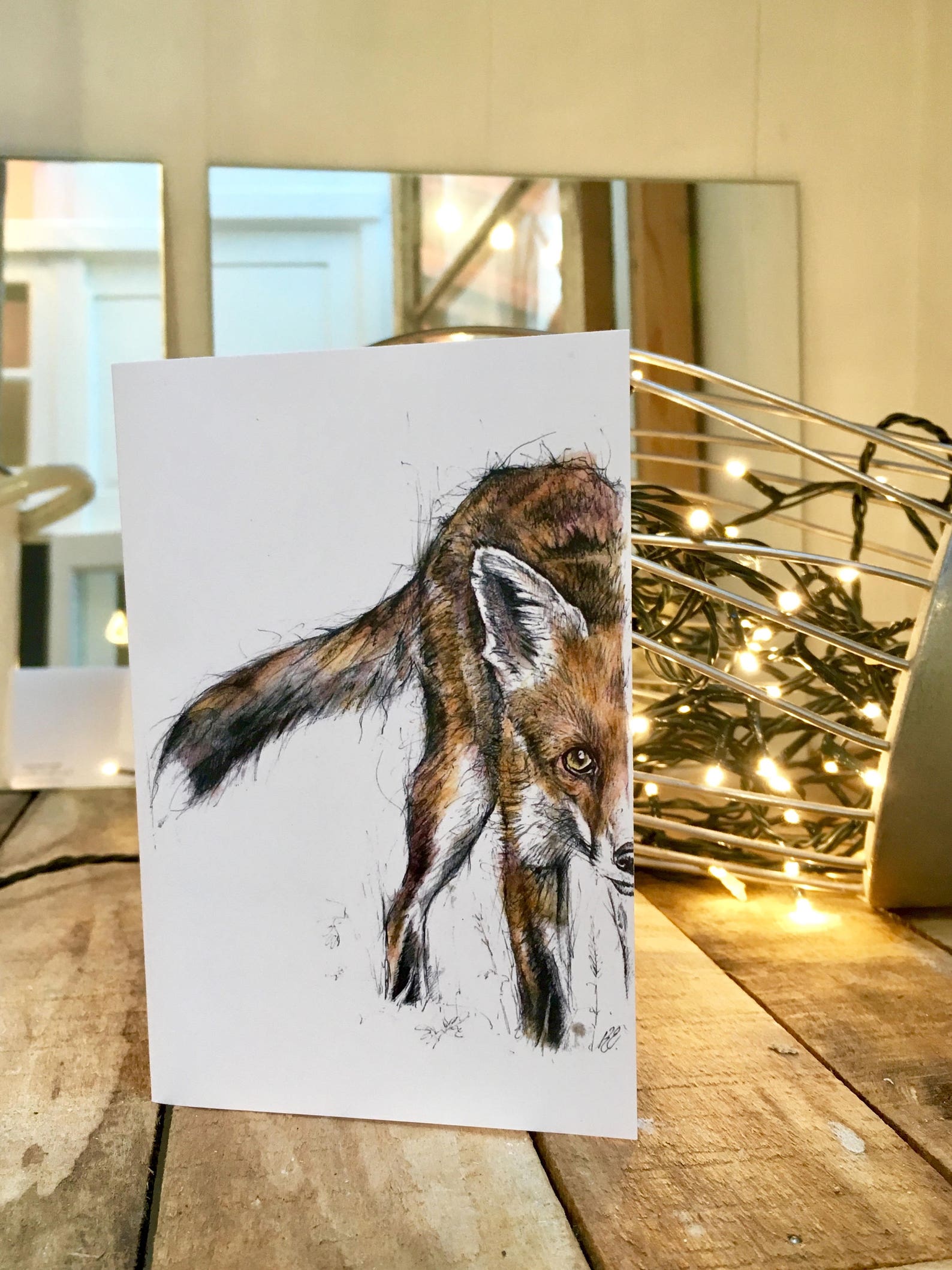 Pack of 4 the Shy Fox Greetings Cards With Envelopes blank - Etsy UK
