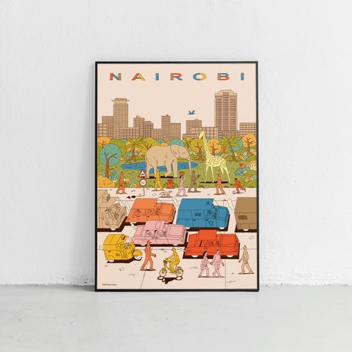 Nairobi Skyline Kenya Cityscape Painting Art Print Poster CX - Etsy