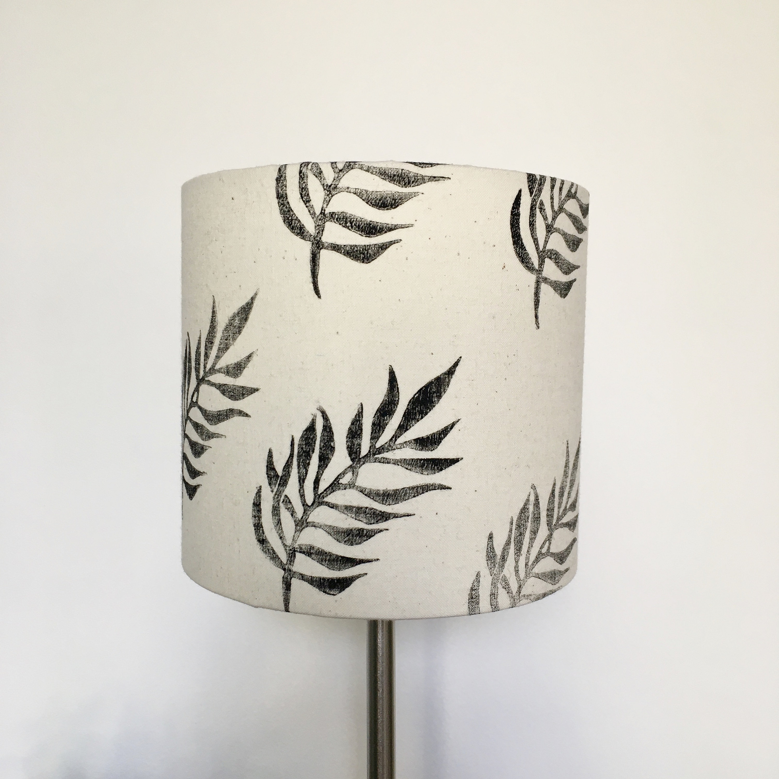 Hand Printed Neutral Leaf Patterned Lampshade Made to Order - Etsy UK