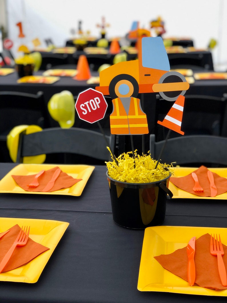 Construction Party Centerpiece First Birthday Centerpieces Etsy