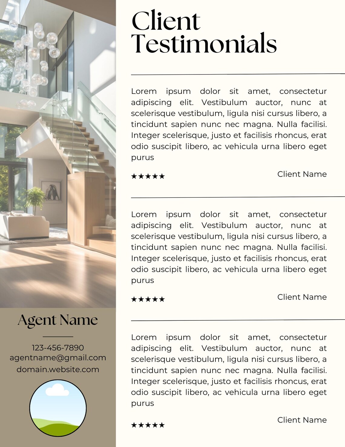 One-page Client Testimonial Canva Template | Editable Testimonial Page ...