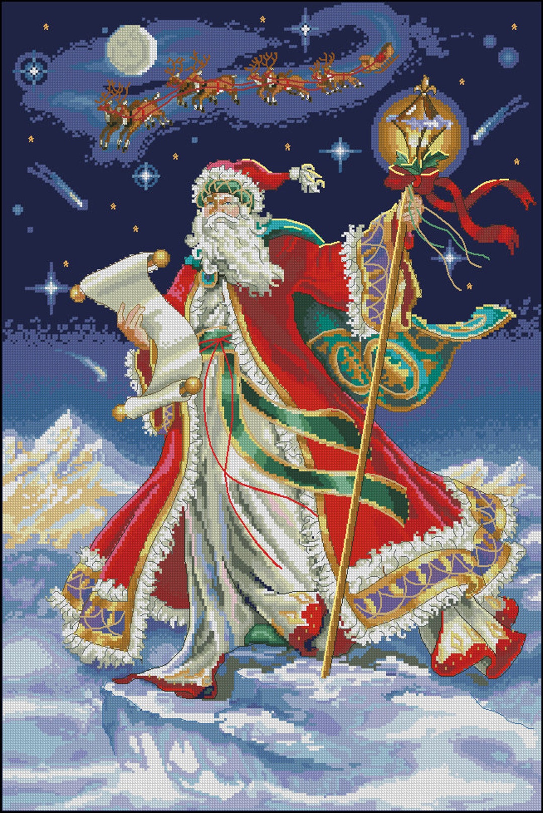 Ride Santa Cross Stitch Pattern PDF Digital Pattern - Etsy