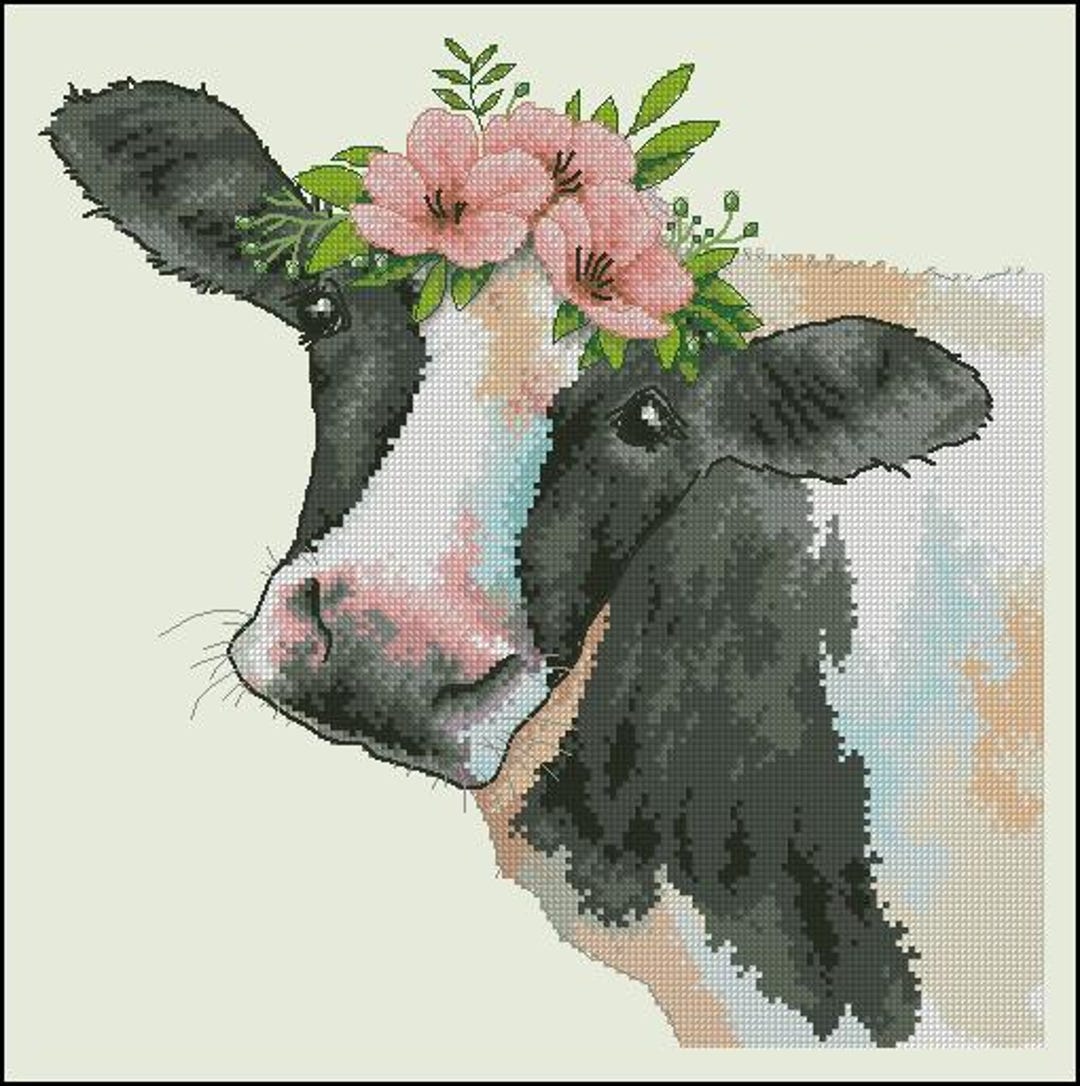 Happy Cow Cross Stitch Chart PDF Digital Pattern - Etsy