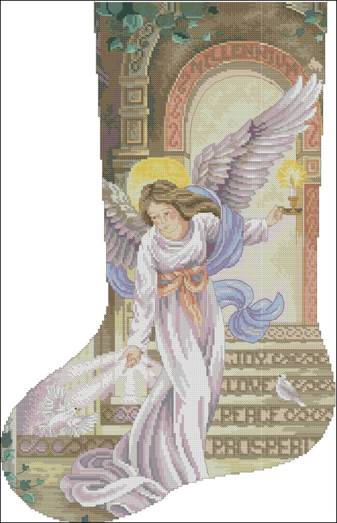 Angel Stocking Stocking Cross Stitch Chart Pdf Pattern - Etsy