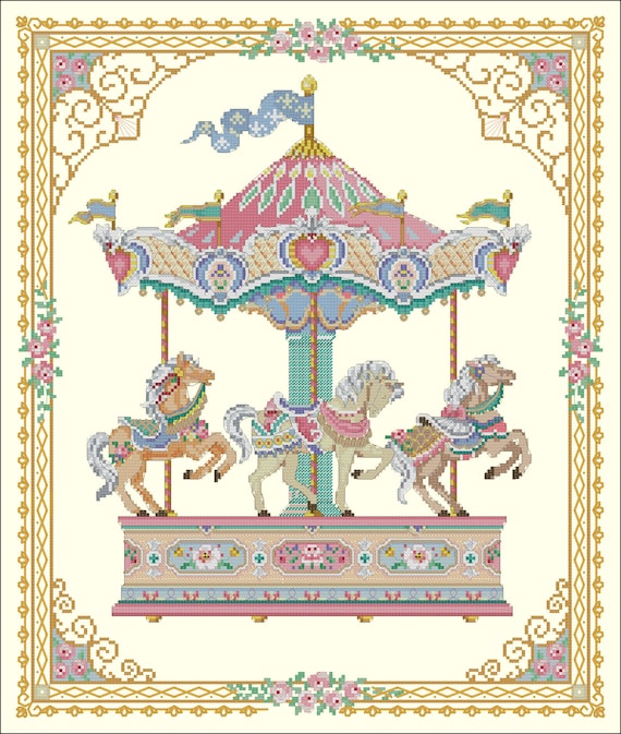 Carousel Cross Stitch Chart PDF Digital Pattern | Etsy