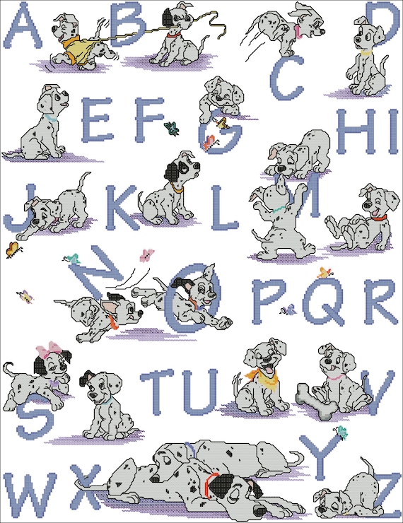 Dalmatians Alphabet Sampler Cross Stitch Pattern PDF Digital - Etsy