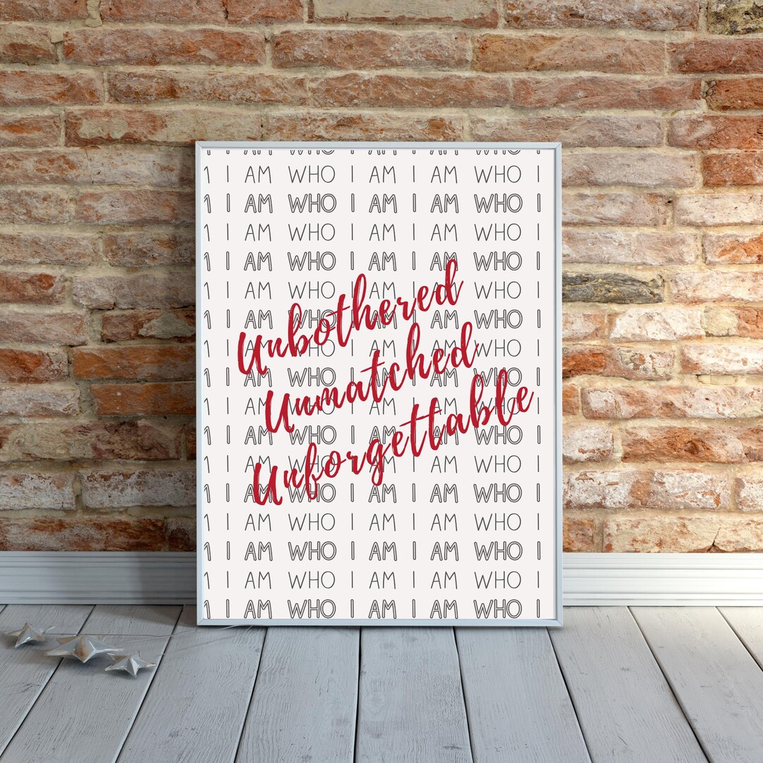 Sassy Motivational Quote Print – Unbothered, Unmatched (digital ...