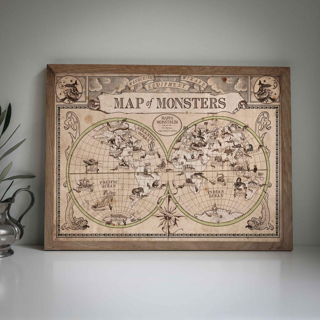 Map of Monsters - Etsy UK