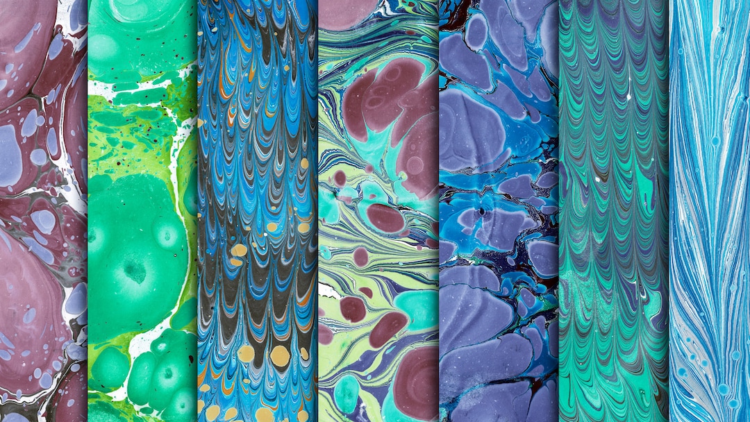 19 Marbled Paper Patterns (set 1) - Etsy