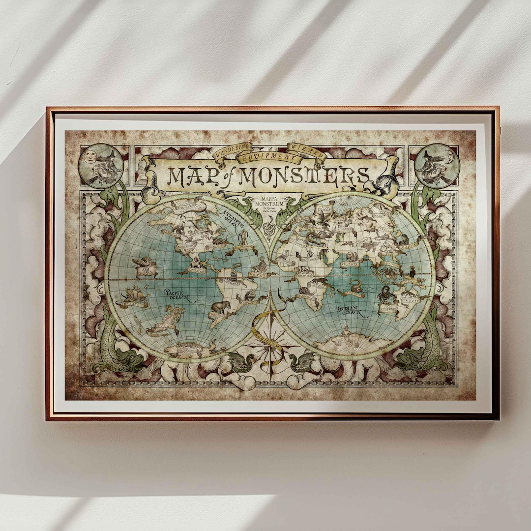 Map of Monsters (NEW Version) - Etsy