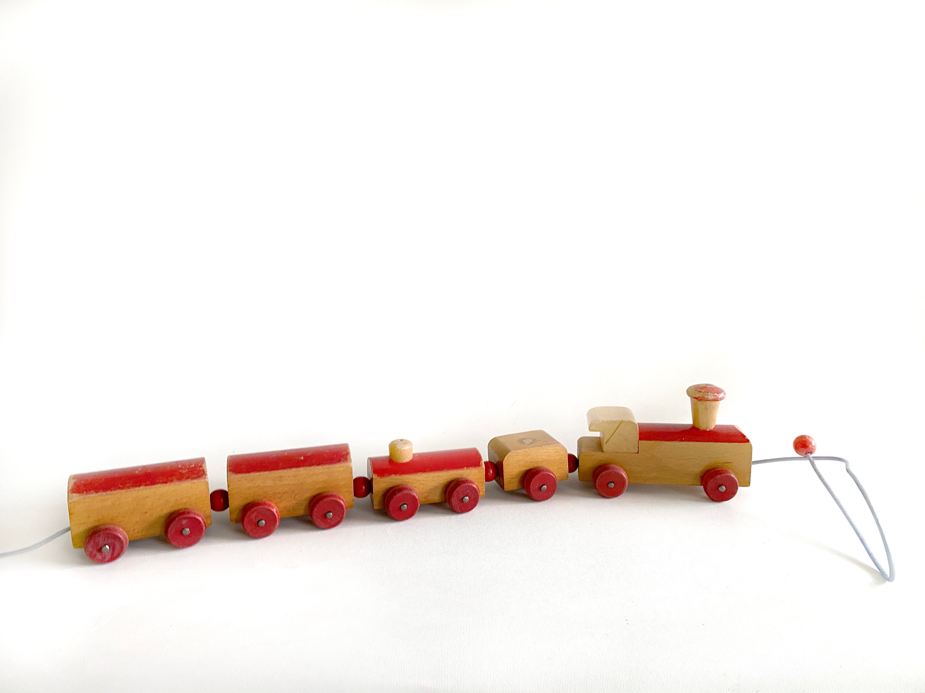 Vintage Wooden Train Toy Push & Pull Game | Etsy