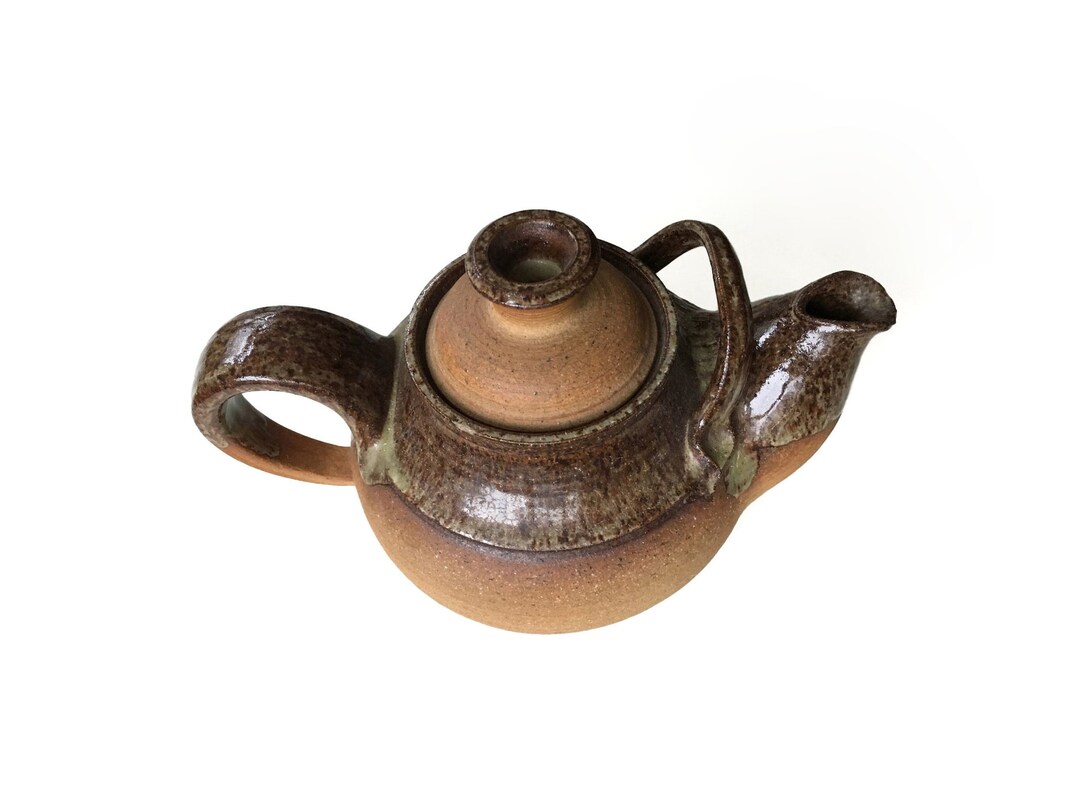Vintage Glazed Sandstone Teapot Denmark, Signed, Ceramic, Mid Century ...