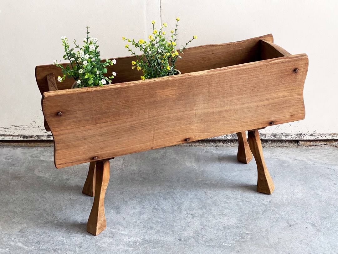 Mid Century Oak Tree Trunk Planter Free Standing Planter - Etsy