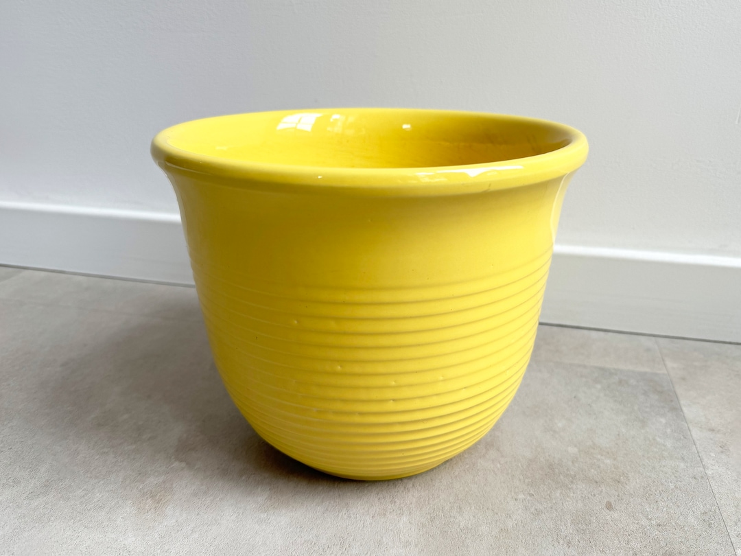 Large Yellow Ceramic Planter / Flower Pot - Dutch Ceramics - Etsy