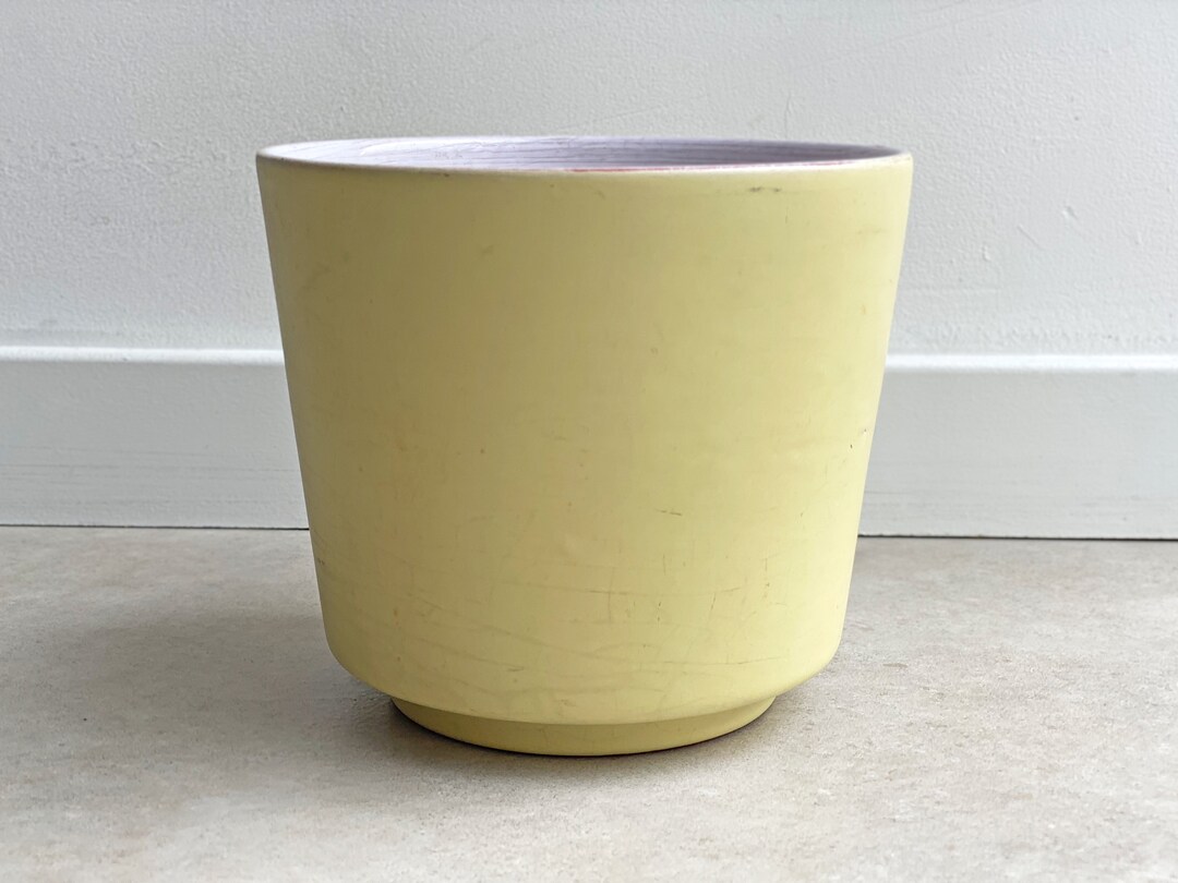 Mid Century Pastel Yellow Ceramic Planter / Flower Pot - Etsy