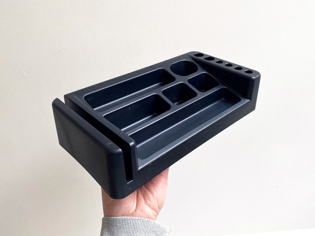 Black Plastic Space Age Pen Holder / Desk Organizer, Vintage Office ...