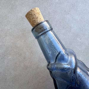 Large Vintage Blue Glass Fish Bottle - Etsy