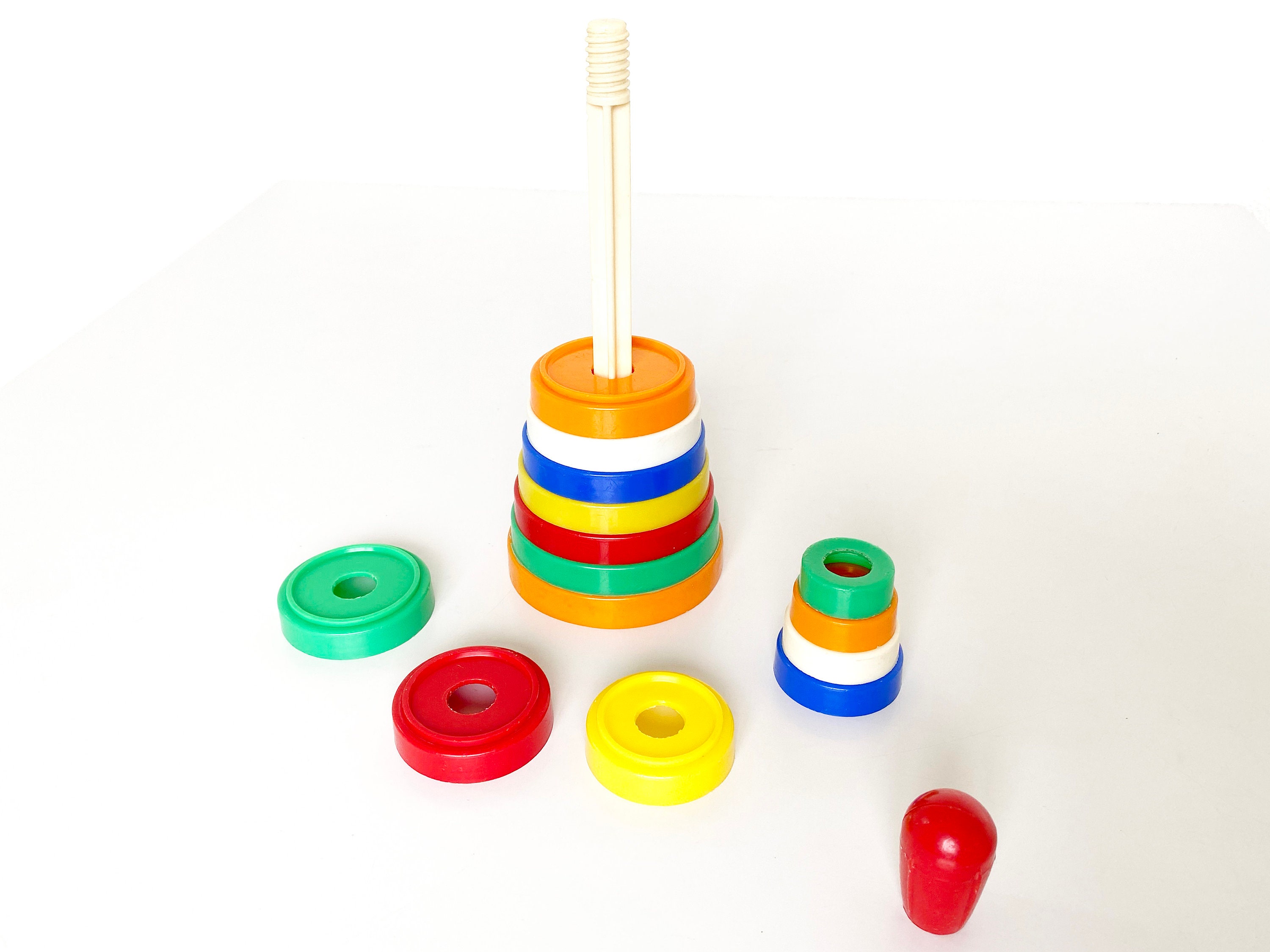 Vintage Pile Tower Toy Plastic Stacking Ring Toy | Etsy