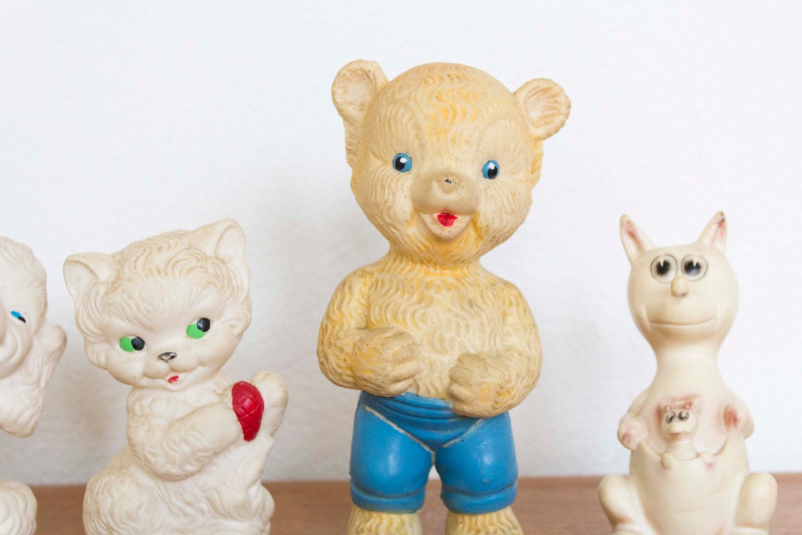 Collection of 4 Vintage Beep Toys Rubbertoys Italy - Etsy