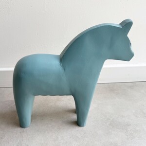 Large Vintage Swedish Wooden Dala Horse - Light Blue - IKEA - Etsy