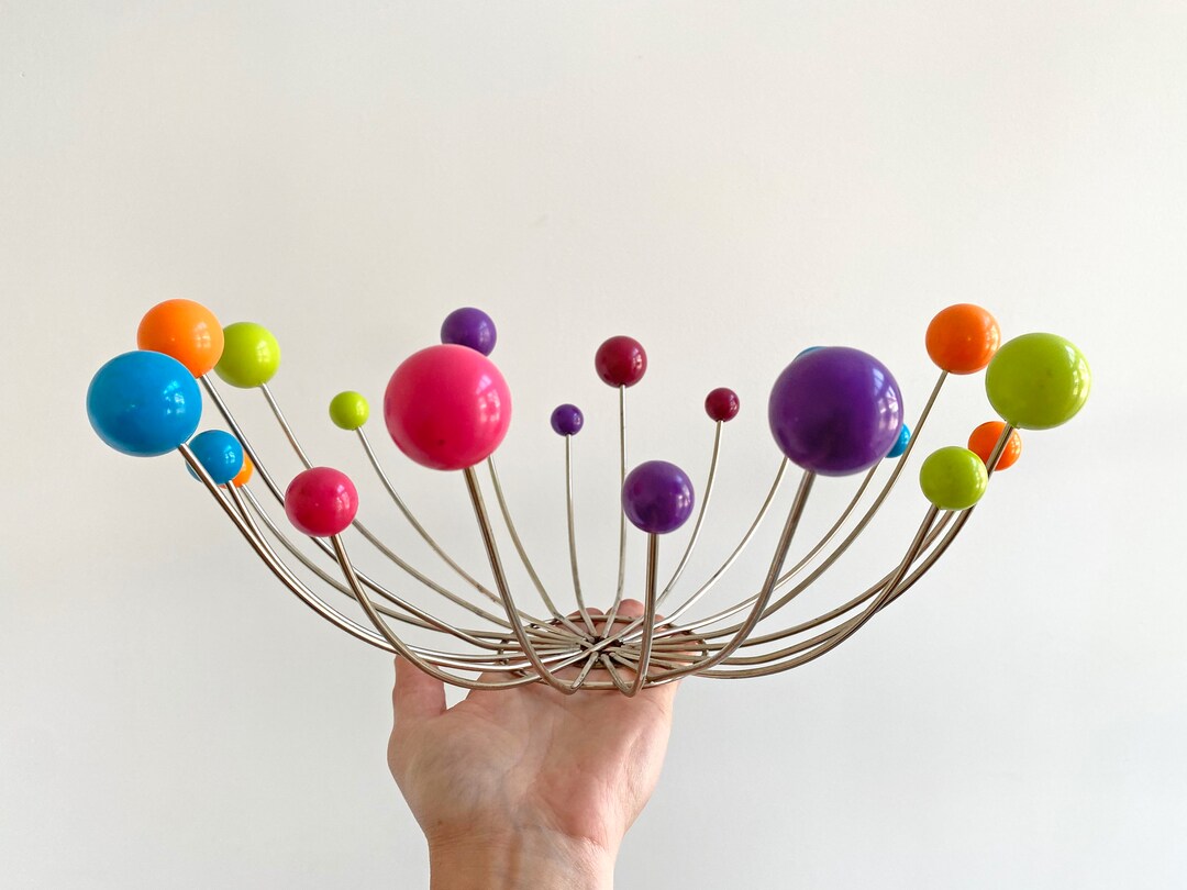 Atomic Sputnik Vintage Fruit Bowl - Space Age Wire Metal Bowl - Etsy
