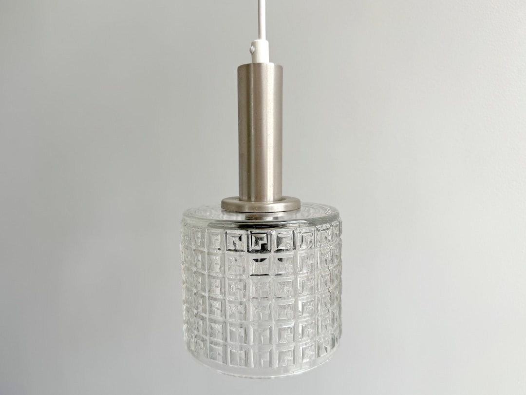 Vintage Glass Hanging Lamp - Etsy