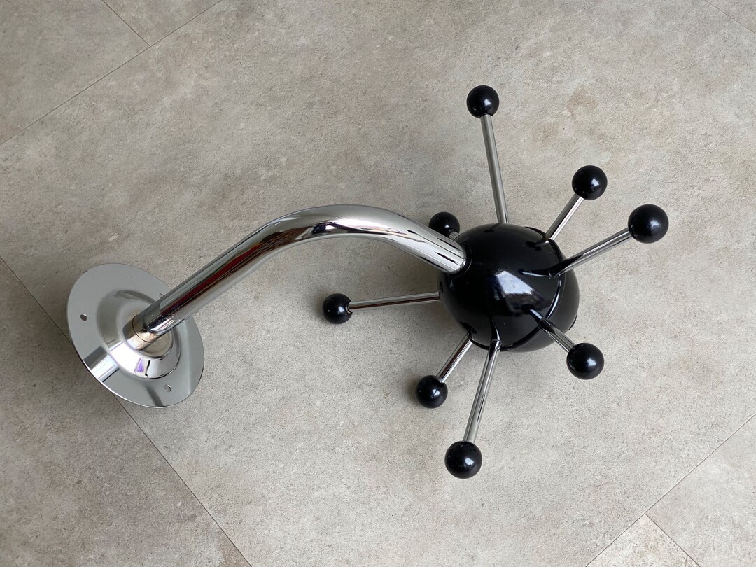 Vintage Black & Chrome Wall Mounted Sputnik Coat Rack Space Age - Etsy
