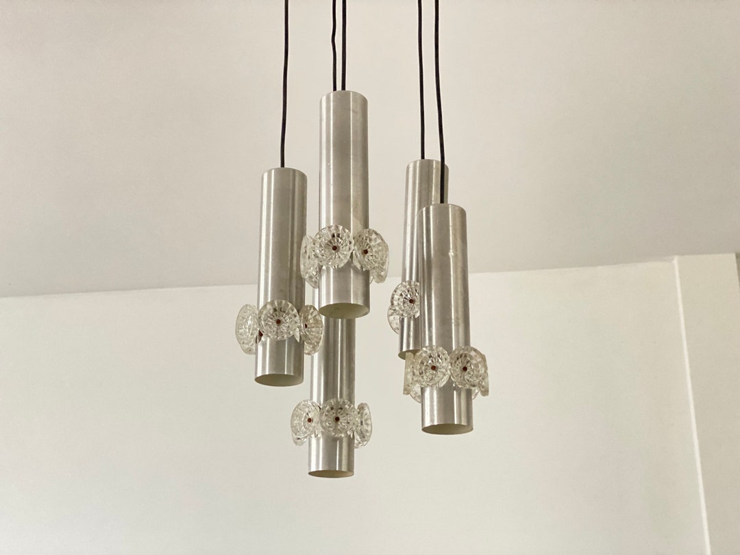 Vintage Cascade Hanging Lamp With Acrylic Flowers - 5-light Lamp - Etsy