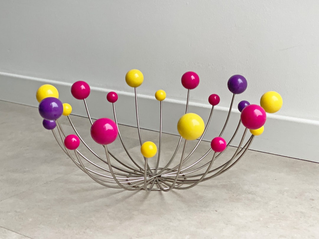 Atomic Sputnik Vintage Fruit Bowl Space Age Wire Metal Bowl - Etsy