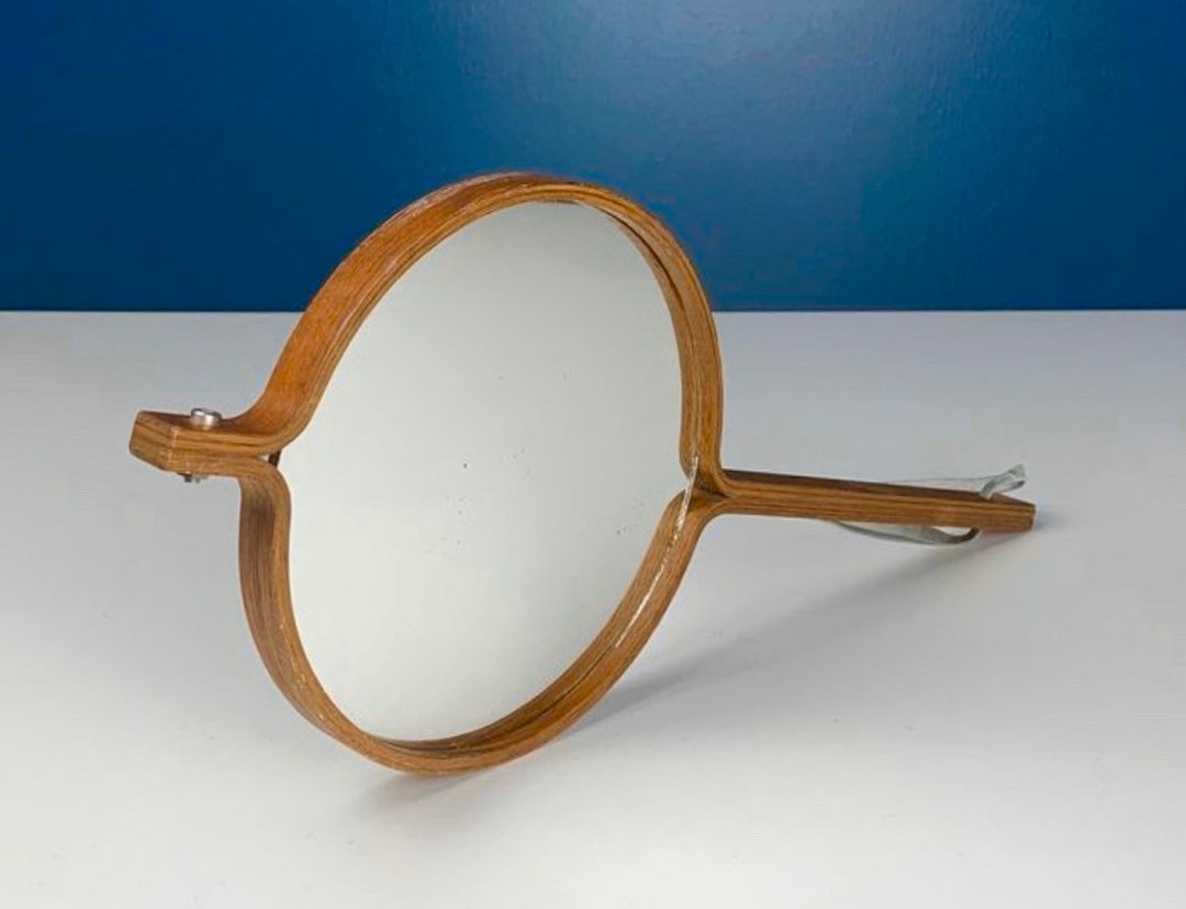 Mid Century Teak Plywood Hand / Wall Mirror, Bech & Starup for Den ...