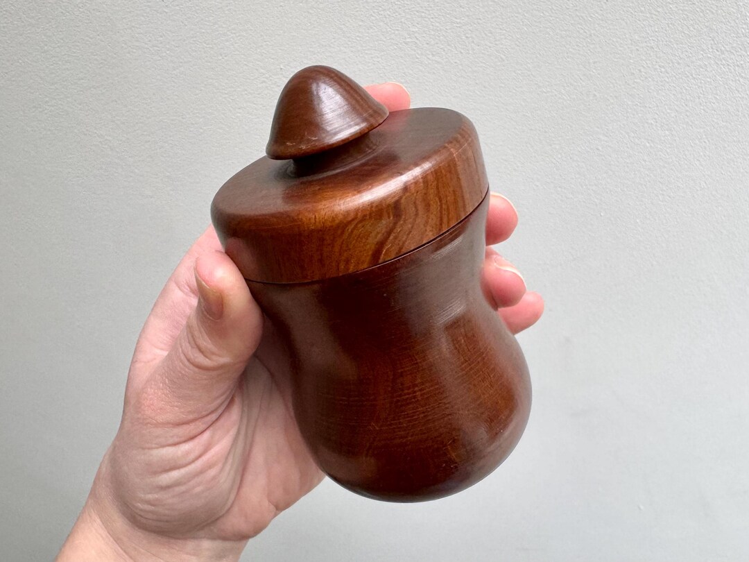 Small Vintage Teak Wooden Container - Etsy