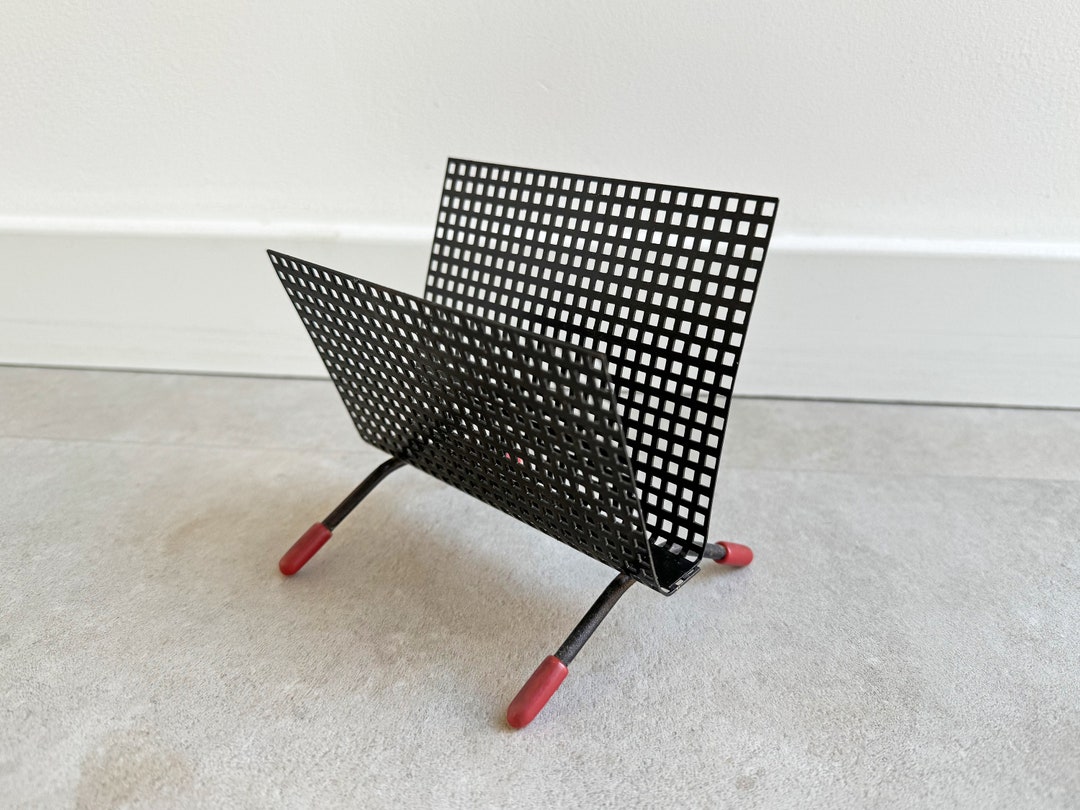 Vintage Perforated Metal Letter Holder / Desk Organizer / Post ...