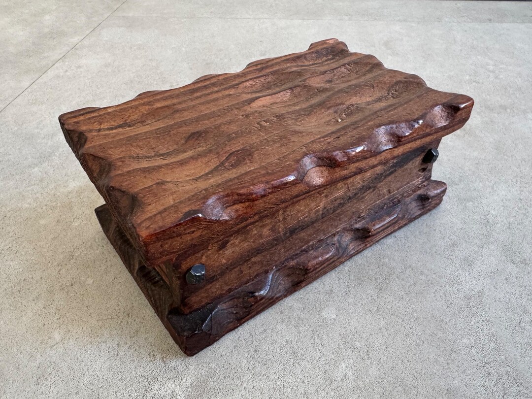 Vintage Brutalist Wooden Box - Etsy