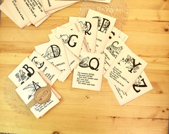 Vintage Alphabet Flash Cards Svg - Etsy