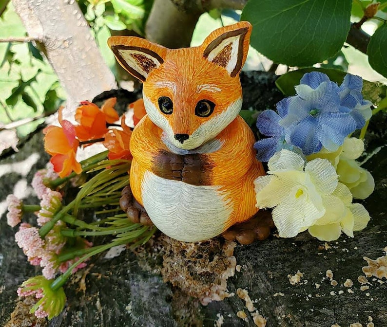 Fox Clay Figurine OOAK Clay Collectible Fox Sculpture Fox - Etsy